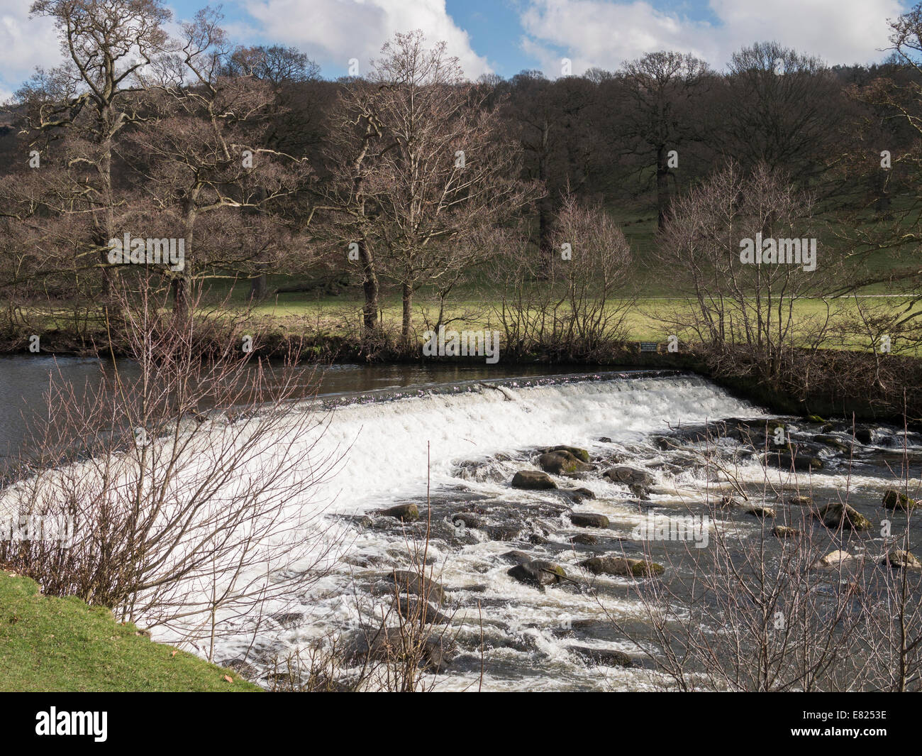 the river derwent near chatsworth house, derbyshire,uk Stock Photo - Alamy