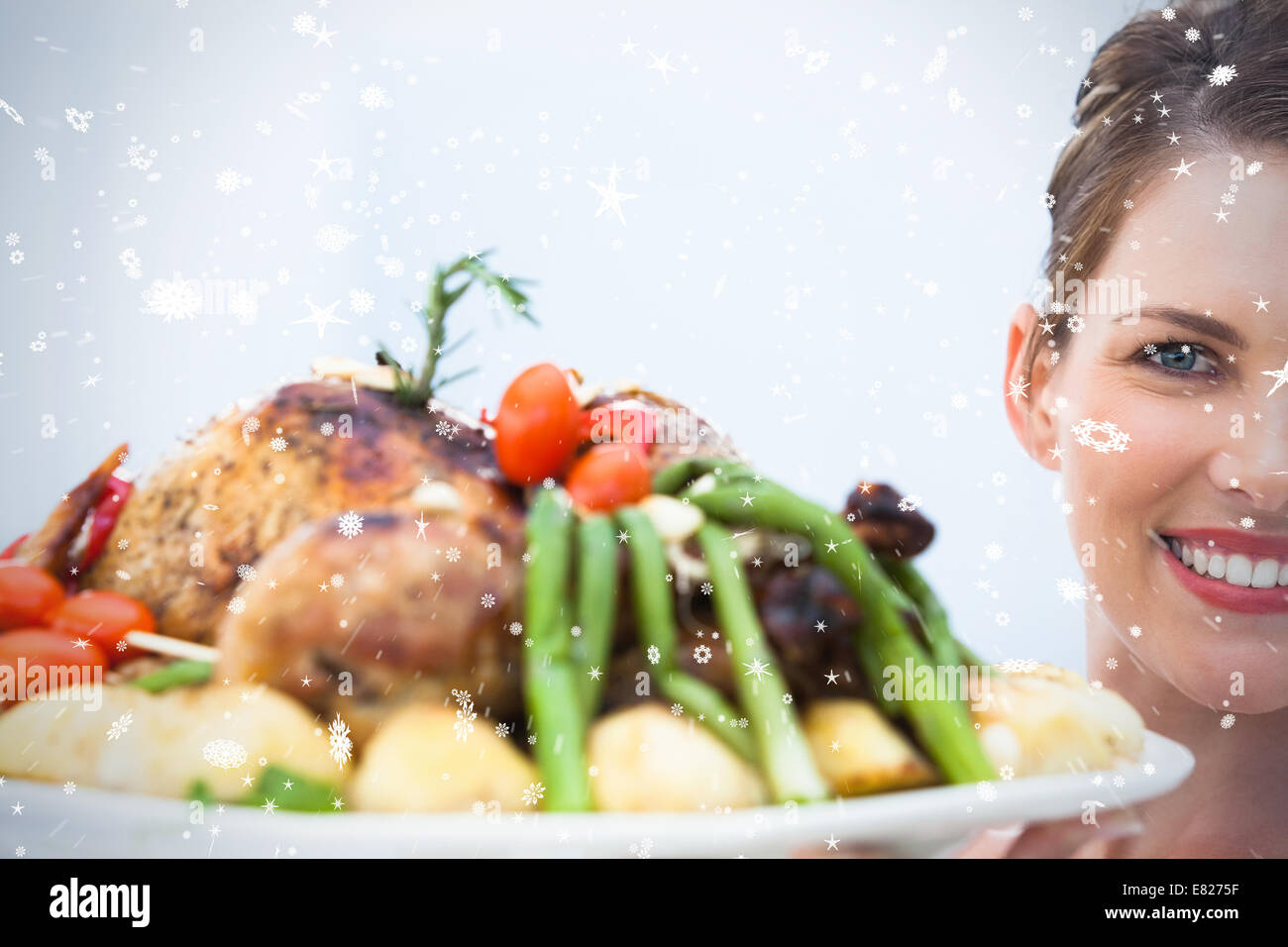 Roast dinner serving plate woman hi-res stock photography and images ...