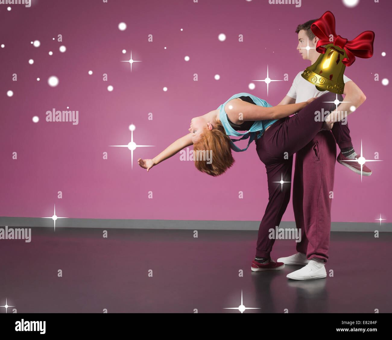 Cool break dancing couple dancing together Stock Photo - Alamy