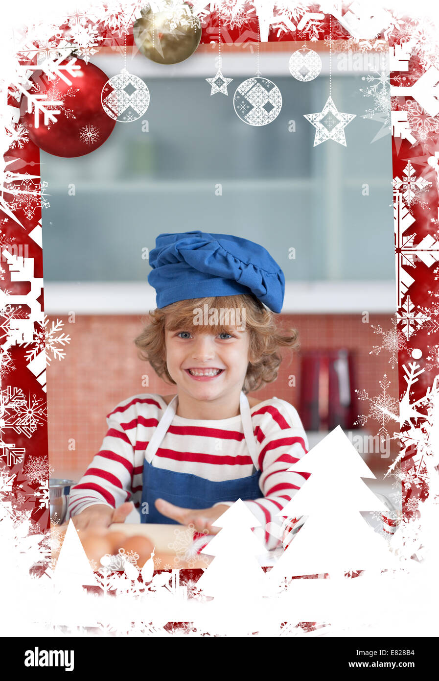 Smiling boy baking at home Stock Photo - Alamy