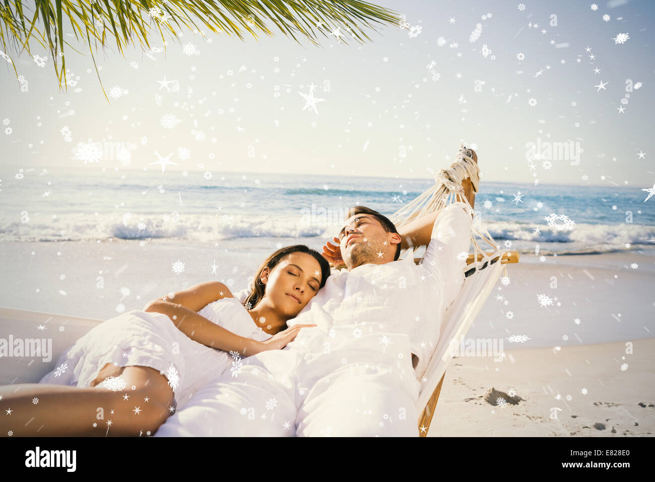 Calm couple napping in a hammock Stock Photo - Alamy