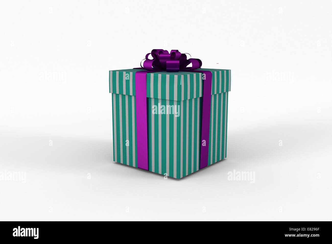 Blue and silver gift box Stock Photo - Alamy