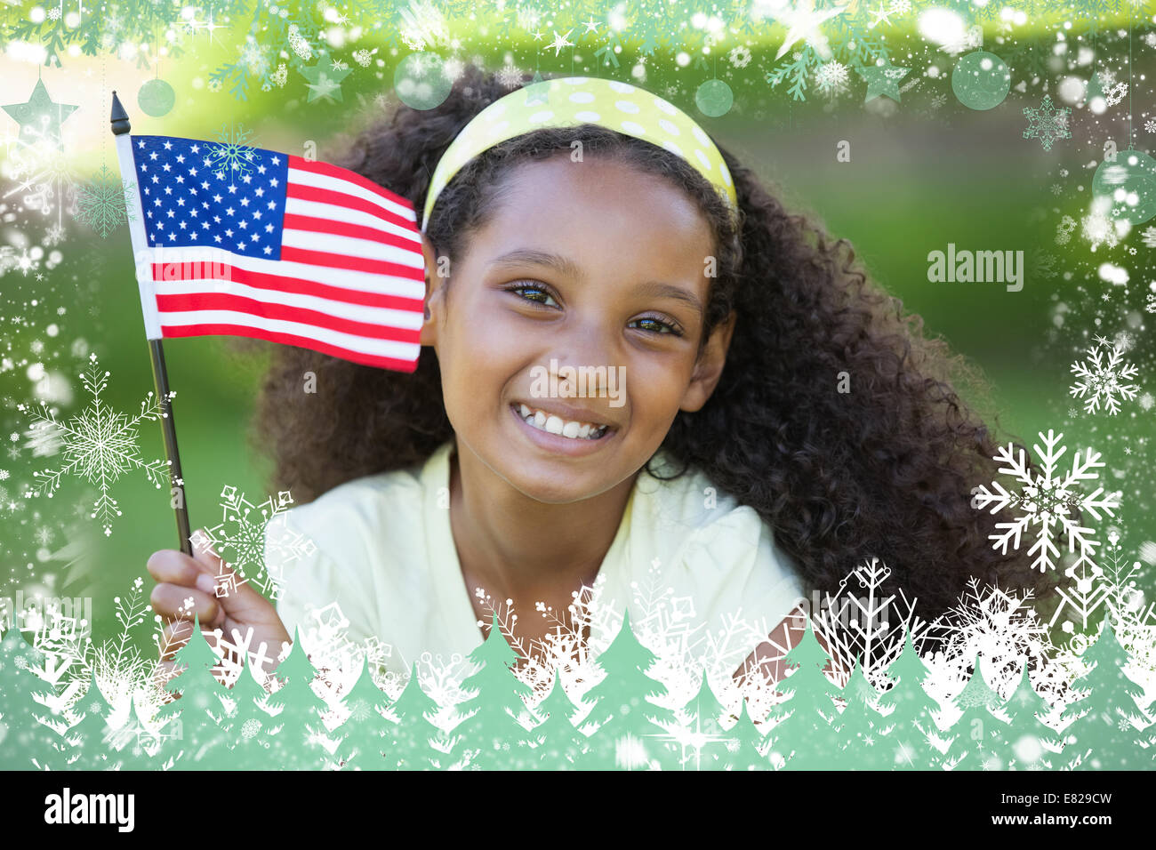 Young girl celebrating independence day in the park Stock Photo - Alamy