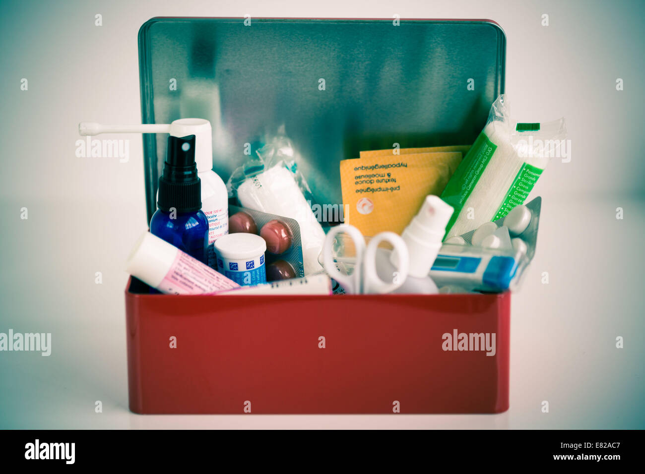 Clear first aid kit Stock Photo - Alamy