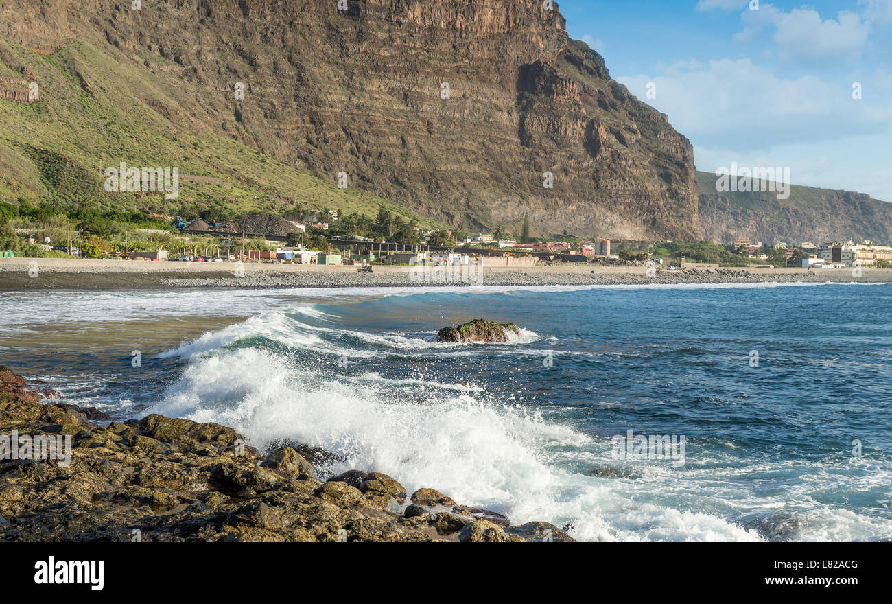 La Playa city bay, Gomera island Stock Photo - Alamy