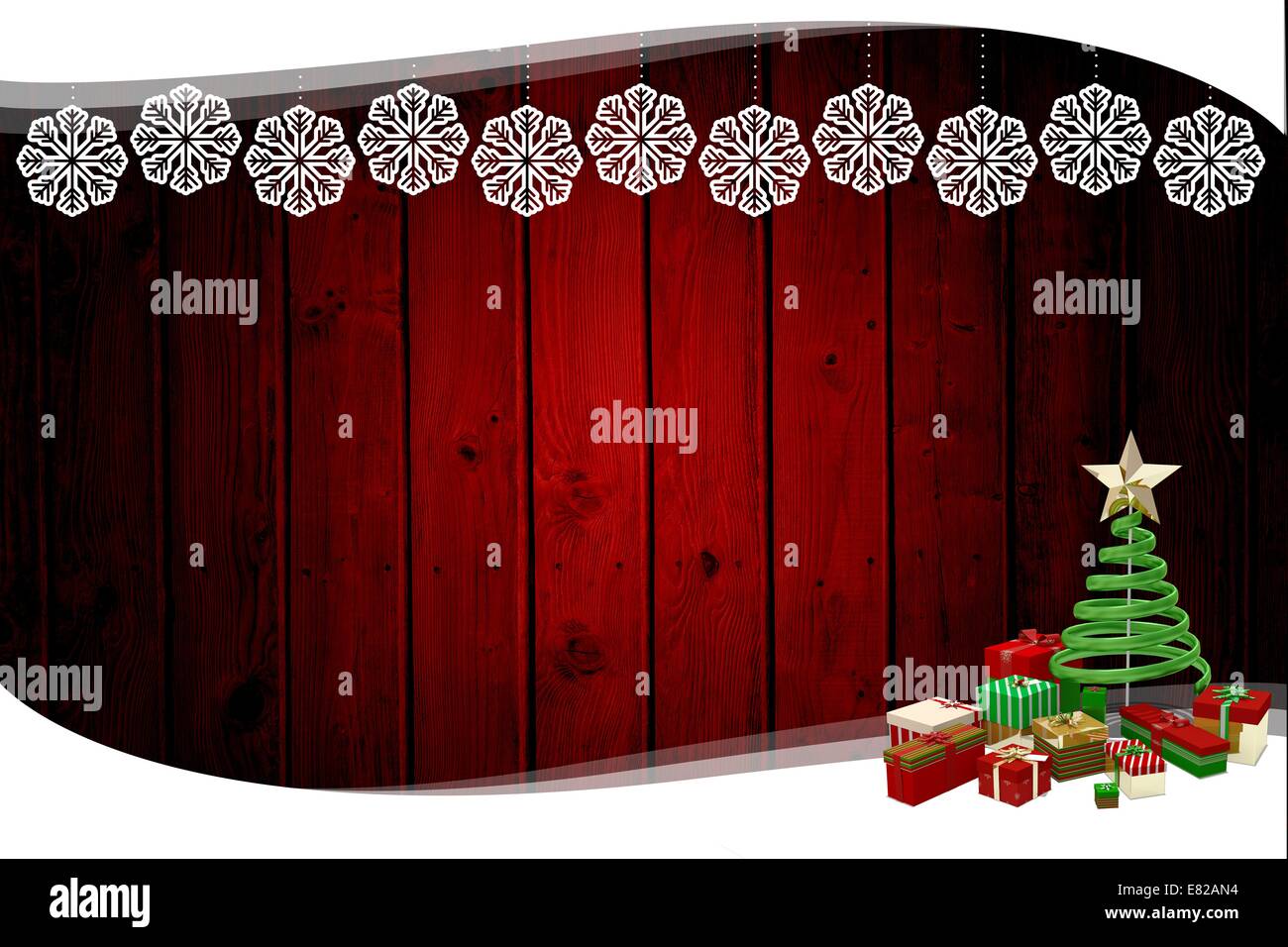 Christmas themed frame with tree Stock Photo - Alamy
