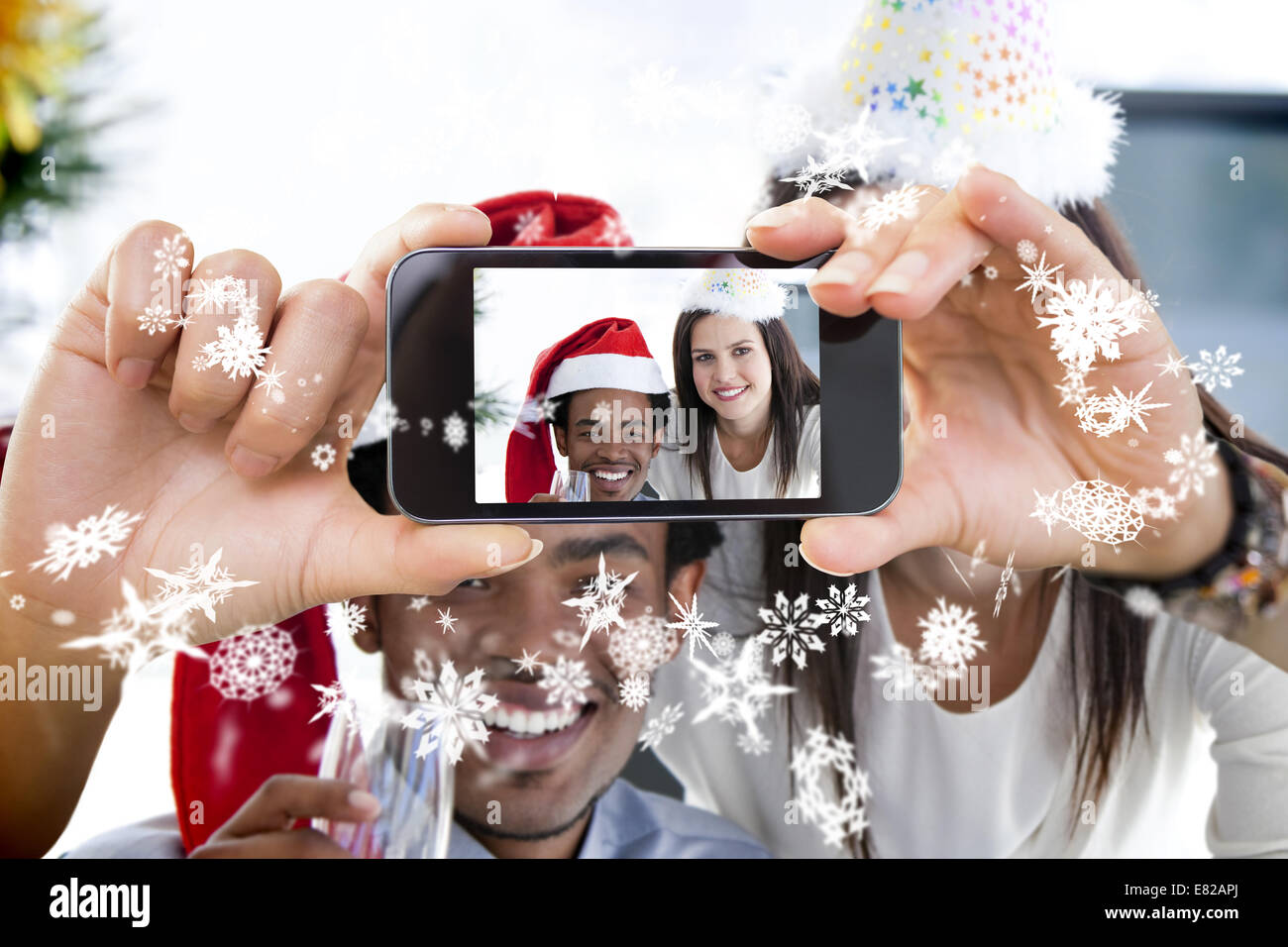 Hand holding smartphone showing photo Stock Photo - Alamy