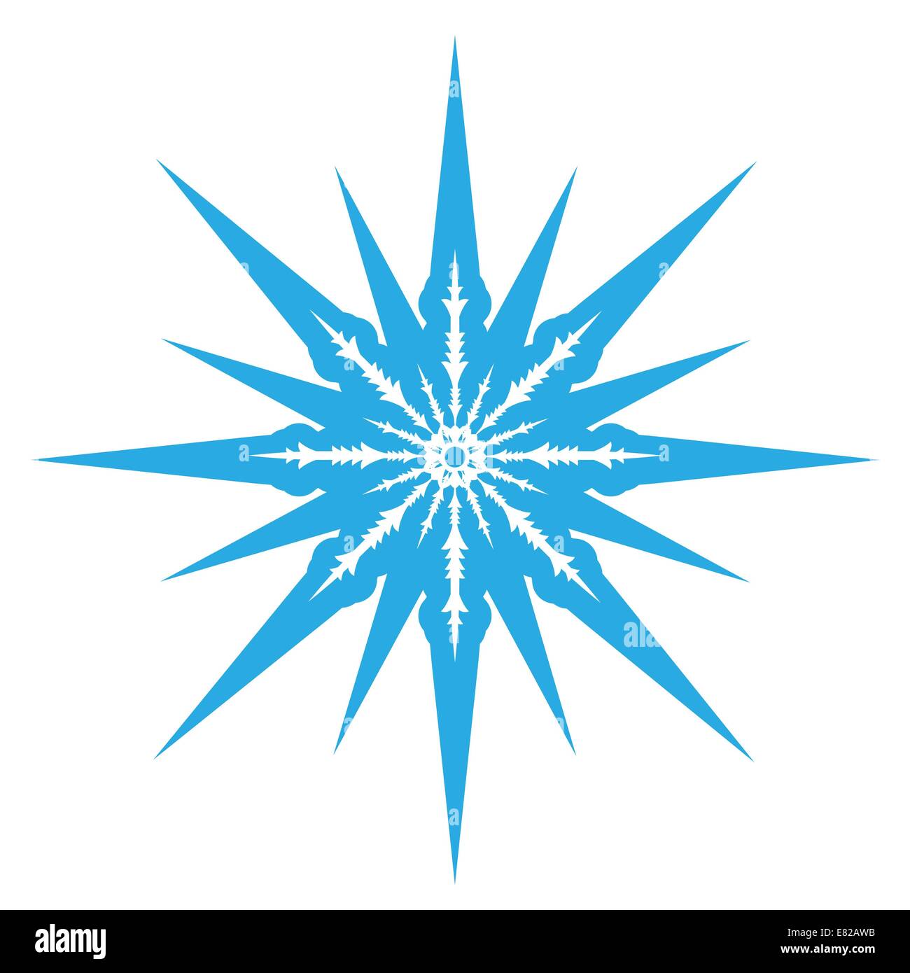 Delicate digital blue snowflake design Stock Photo - Alamy