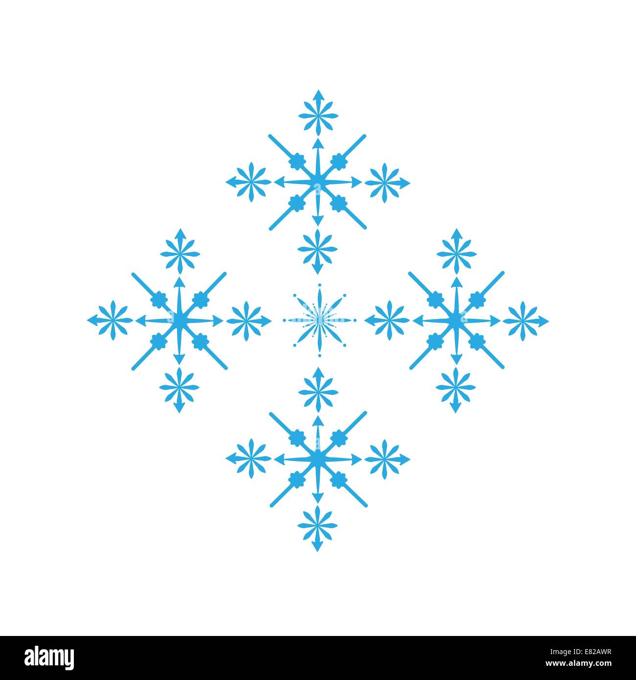 Delicate digital blue snowflake design Stock Photo - Alamy