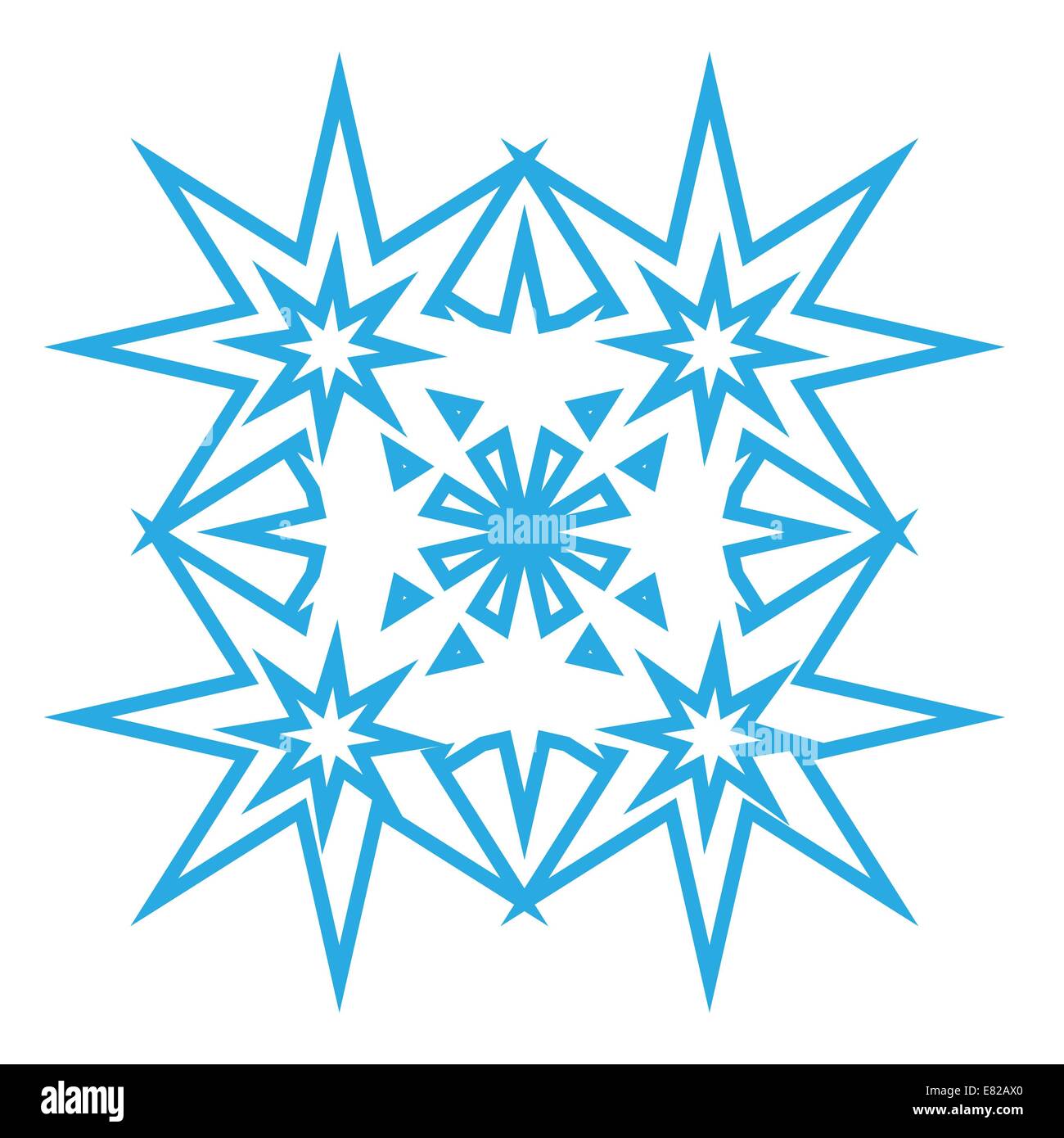 Delicate digital blue snowflake design Stock Photo - Alamy