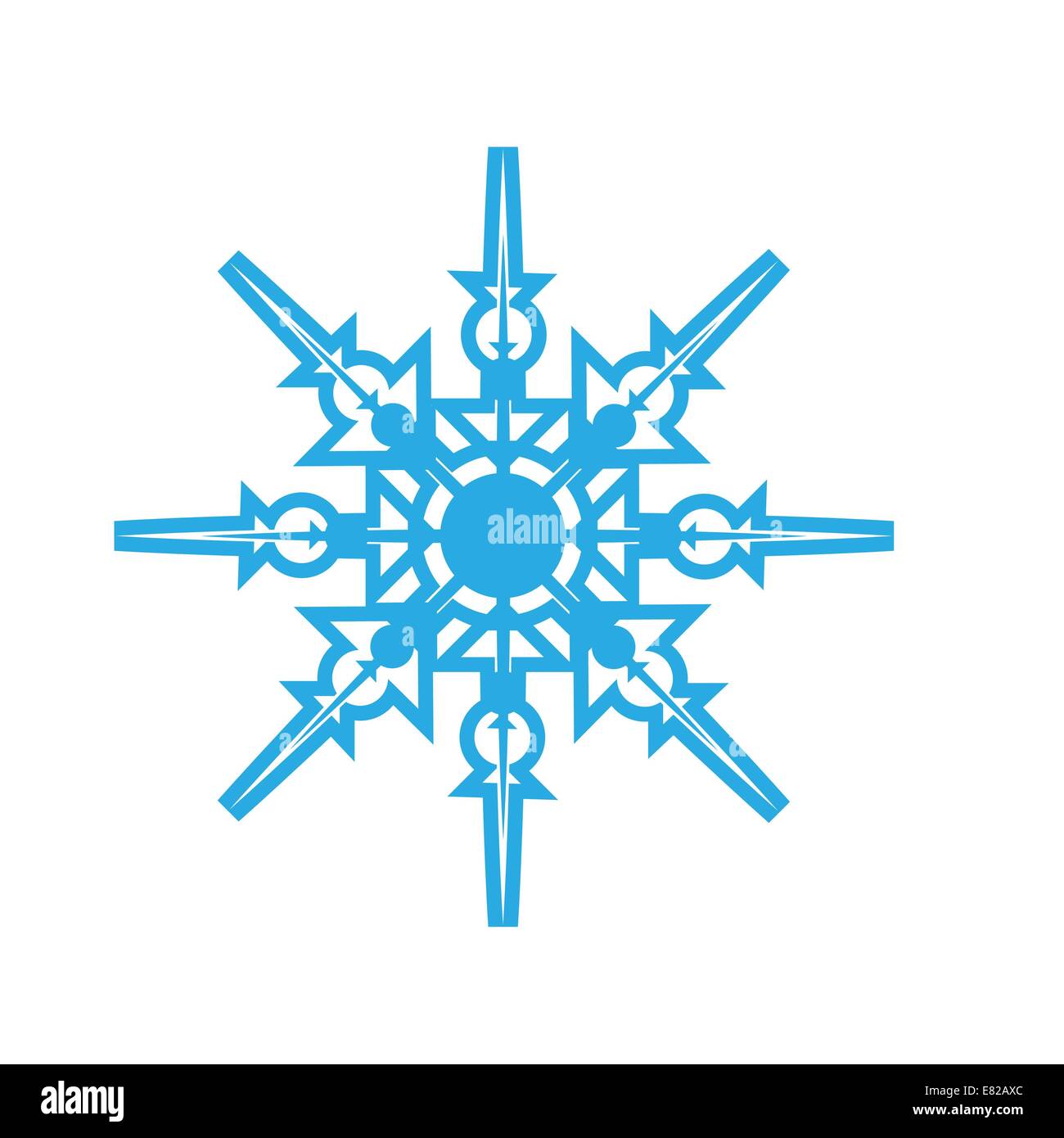 Delicate digital blue snowflake design Stock Photo - Alamy