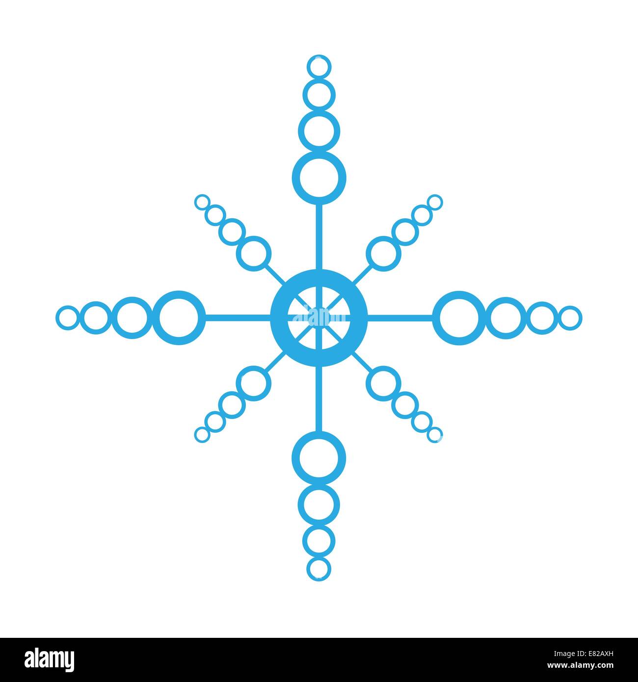 Delicate digital blue snowflake design Stock Photo - Alamy
