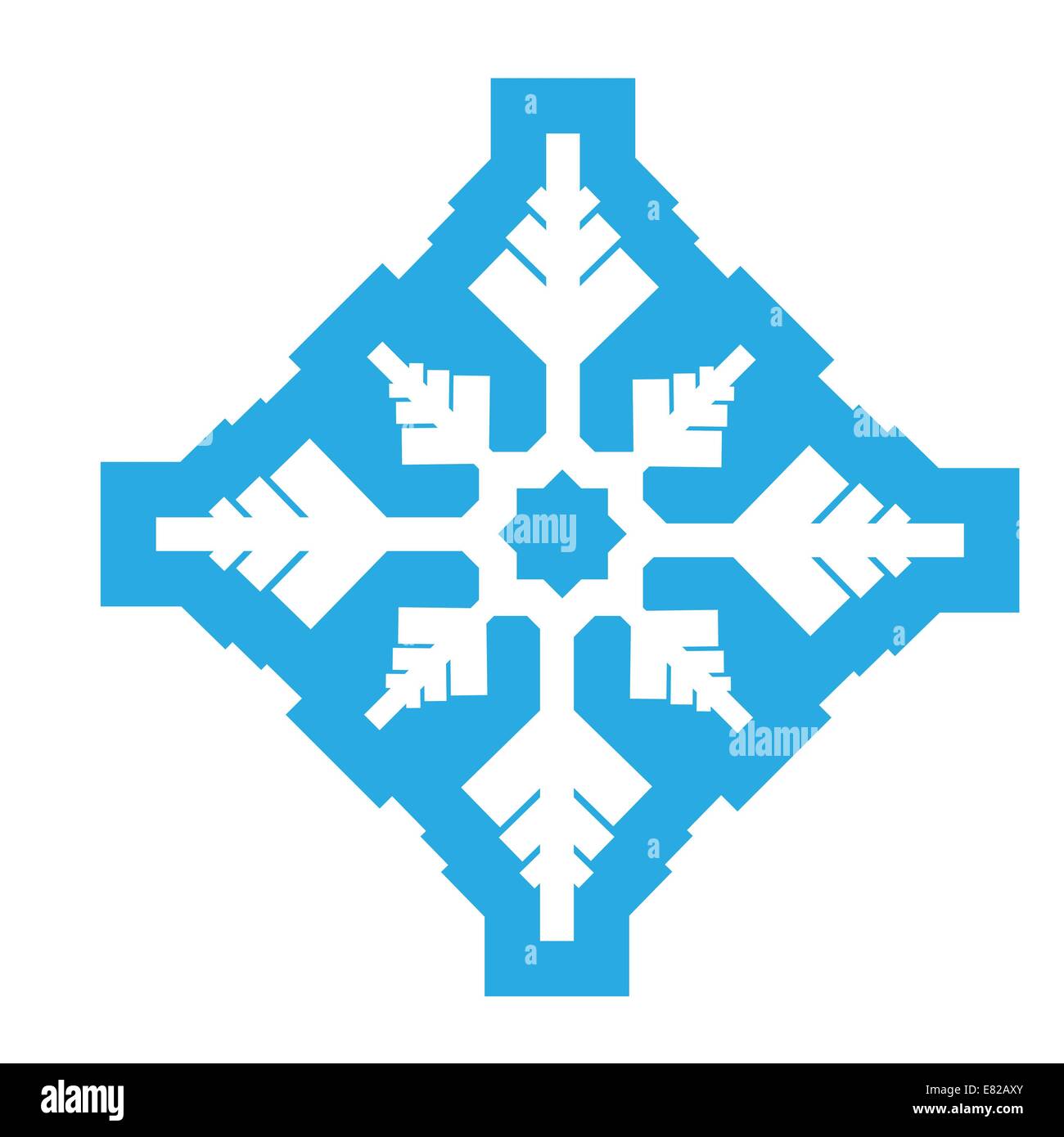 Delicate digital blue snowflake design Stock Photo - Alamy