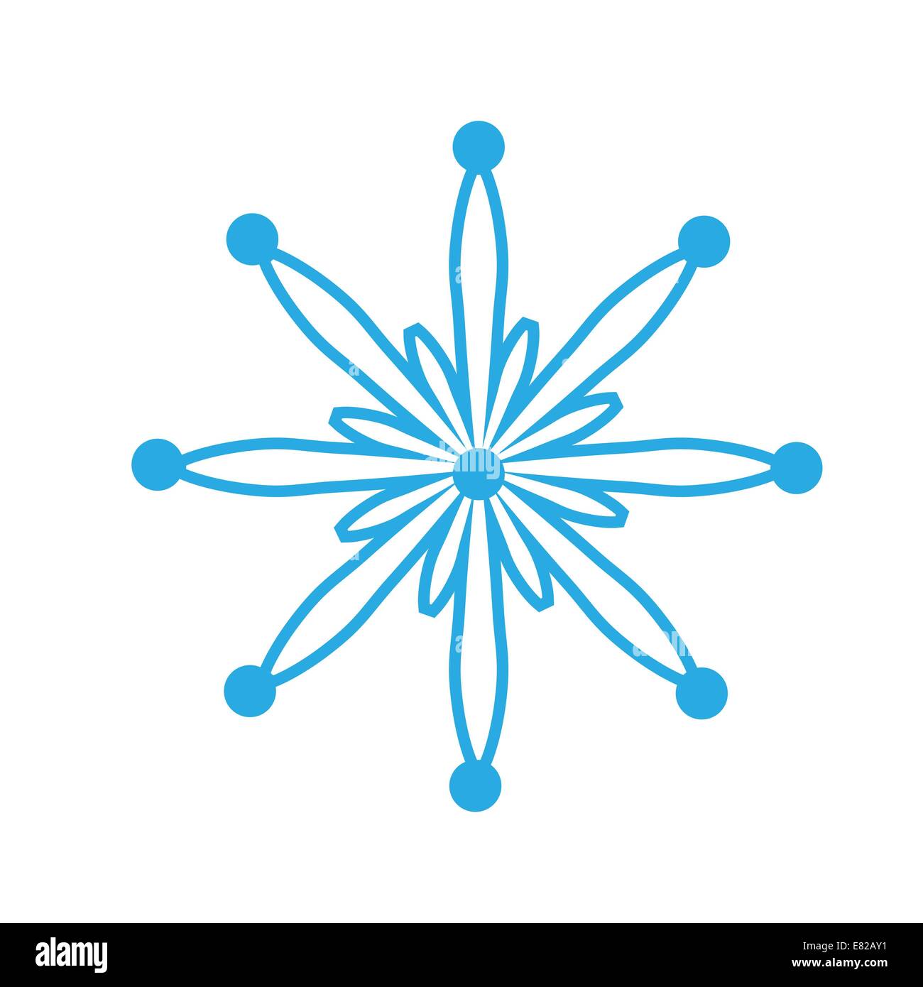 Delicate digital blue snowflake design Stock Photo - Alamy