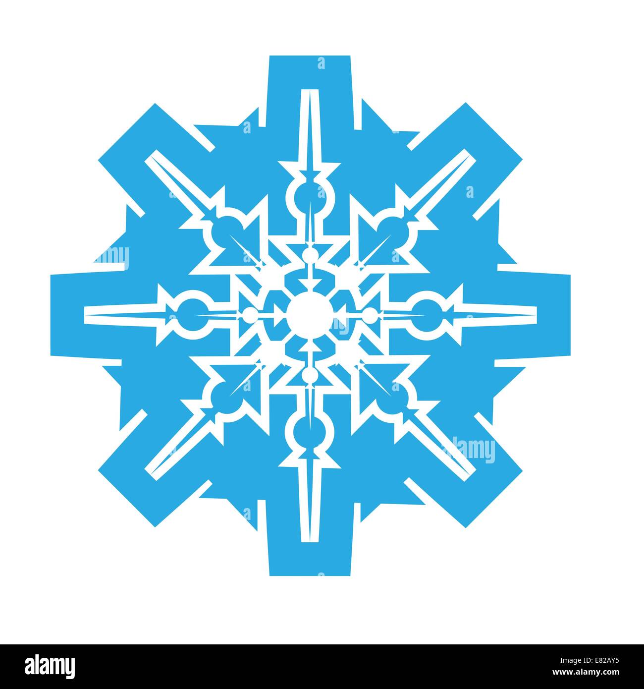 Delicate digital blue snowflake design Stock Photo - Alamy