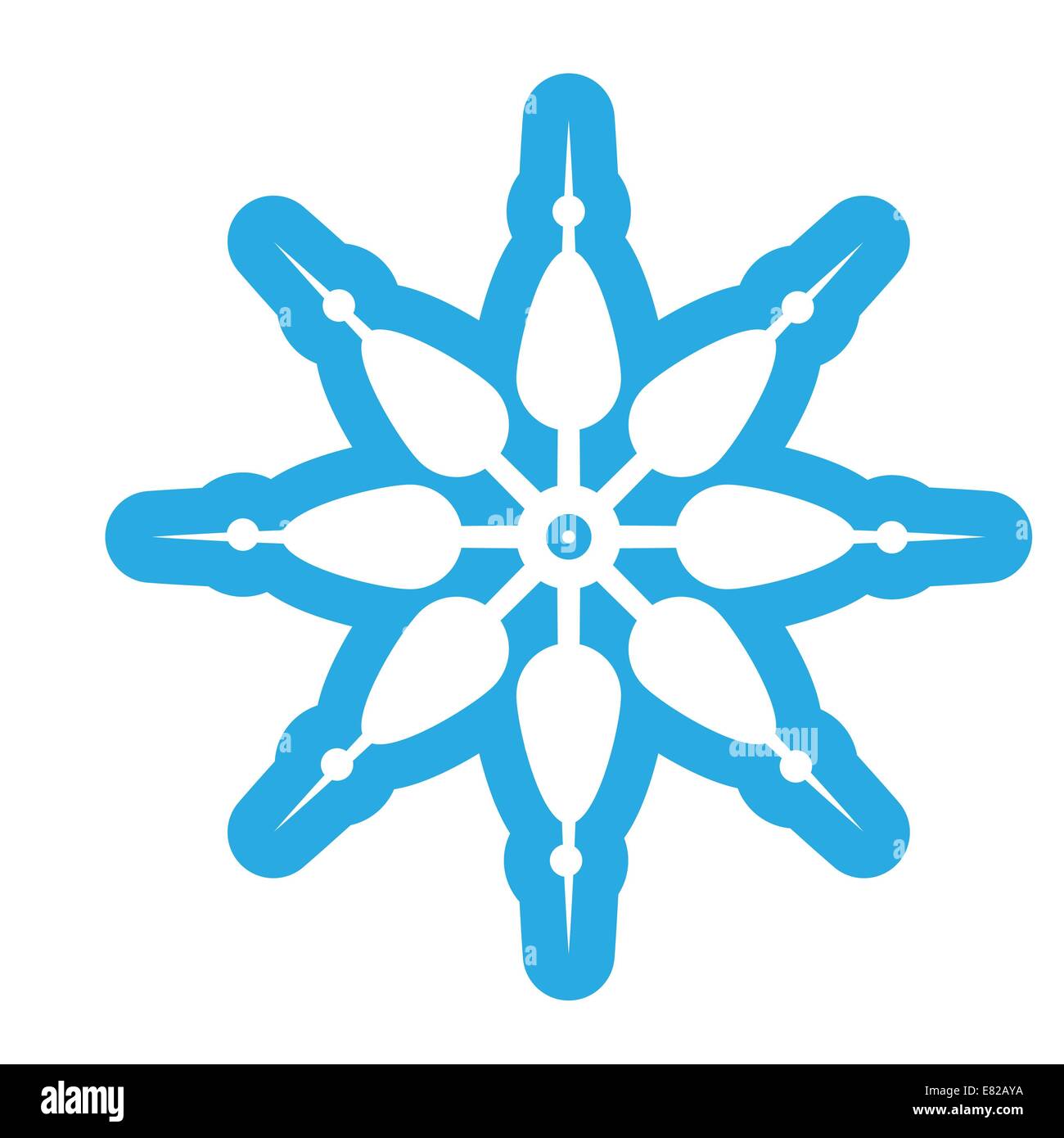 Delicate digital blue snowflake design Stock Photo - Alamy