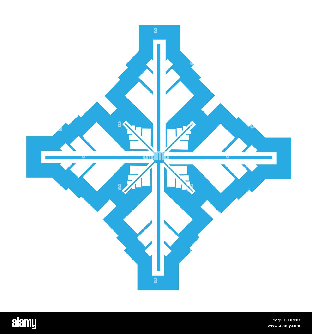 Delicate digital blue snowflake design Stock Photo - Alamy