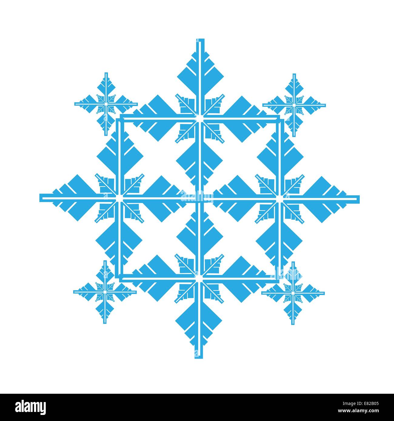 Delicate digital blue snowflake design Stock Photo - Alamy