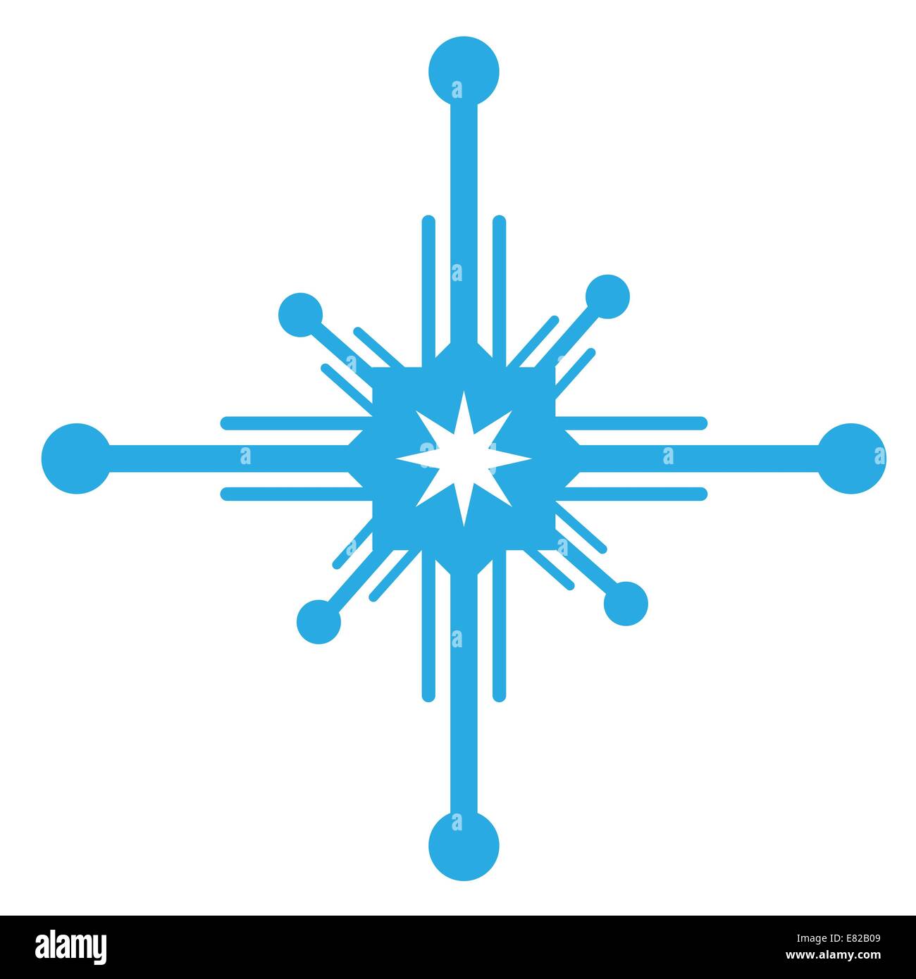 Delicate digital blue snowflake design Stock Photo - Alamy
