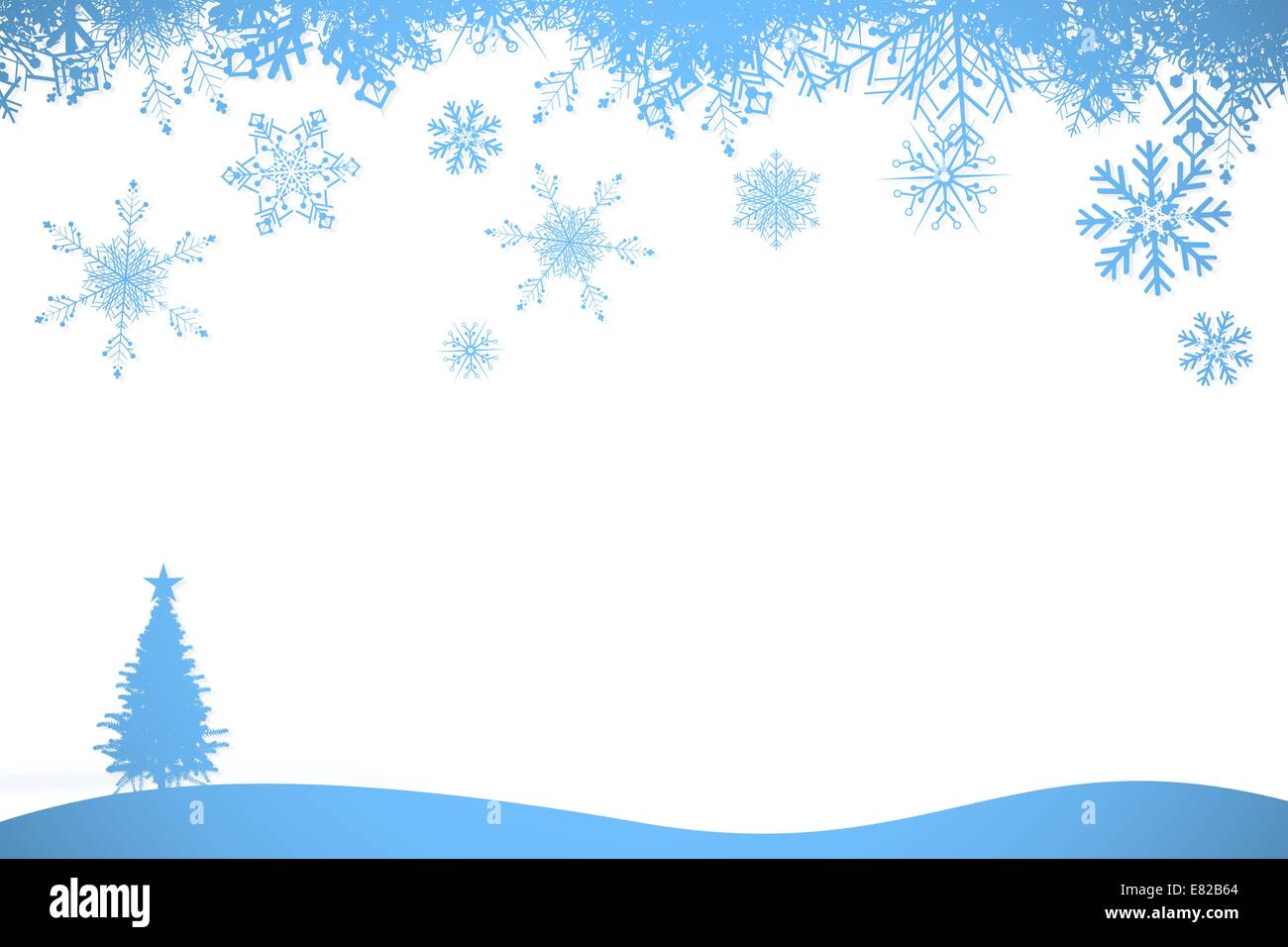 Snow flake frame in blue Stock Photo - Alamy