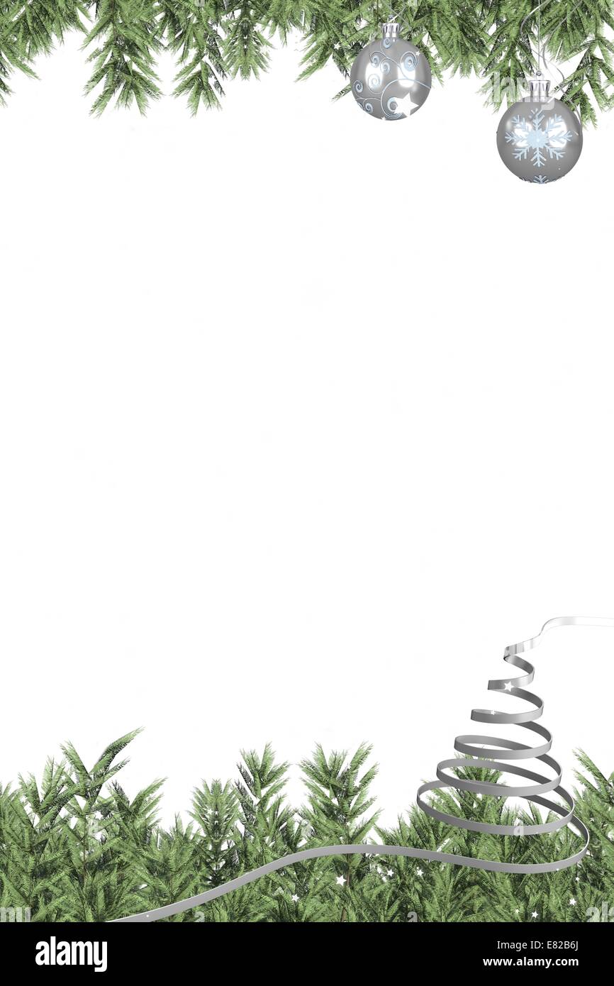 Christmas themed frame with decoration Stock Photo - Alamy