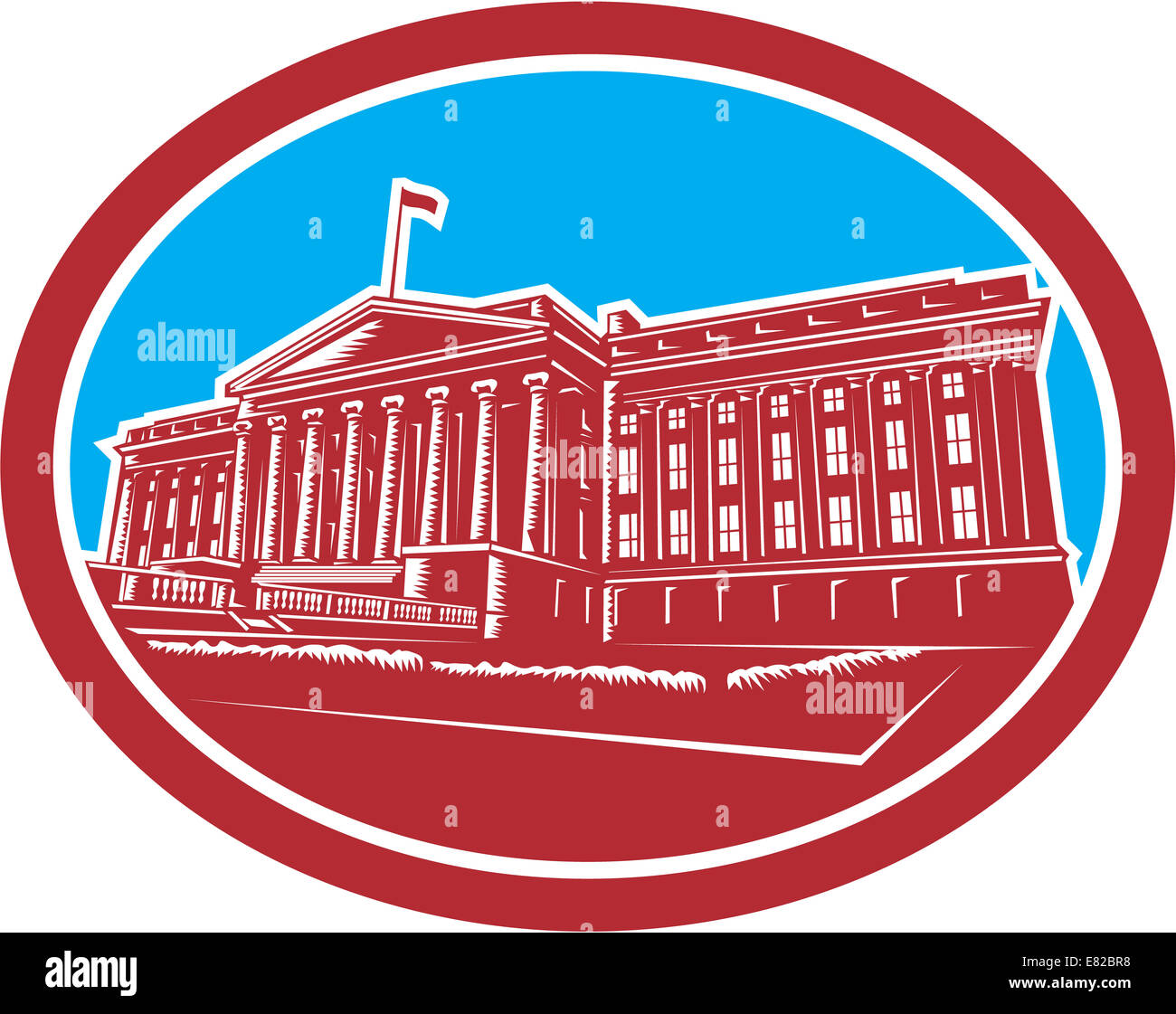 Illustrartion of the Treasury Building in Washington, D.C. the ...