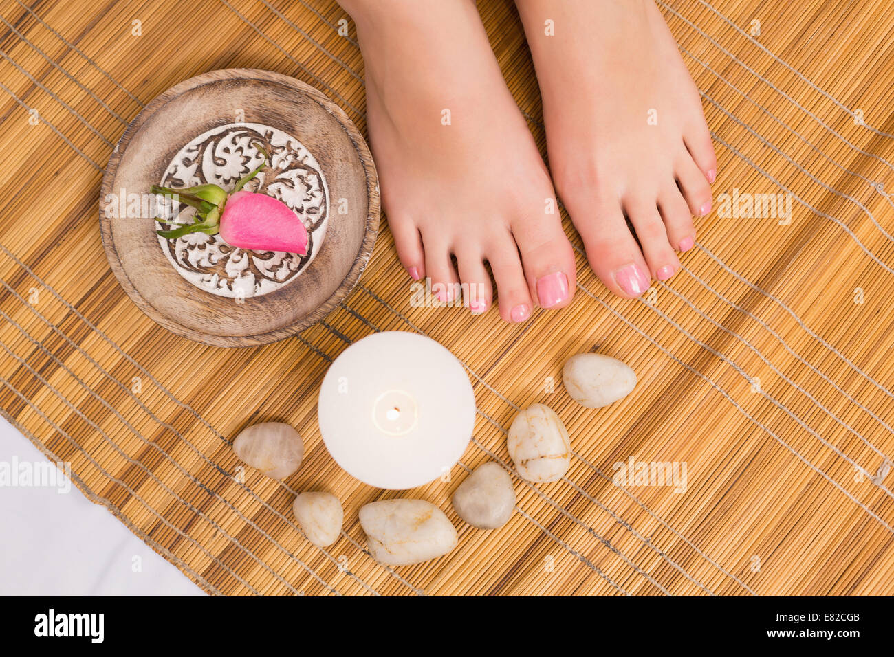 Womans feet after a pedicure Stock Photo - Alamy