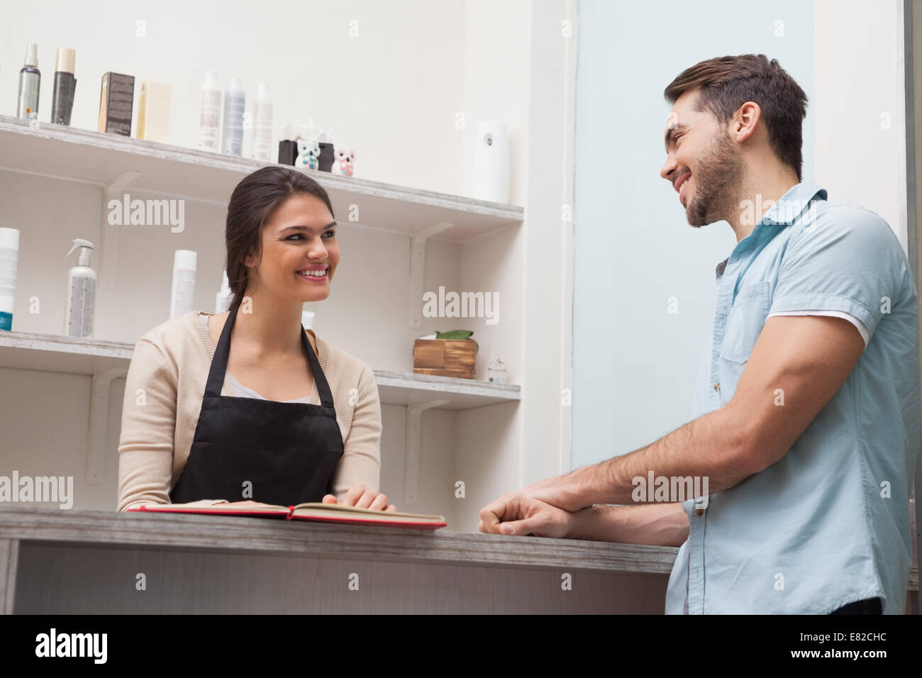 Woman hairdresser talking hi-res stock photography and images - Alamy