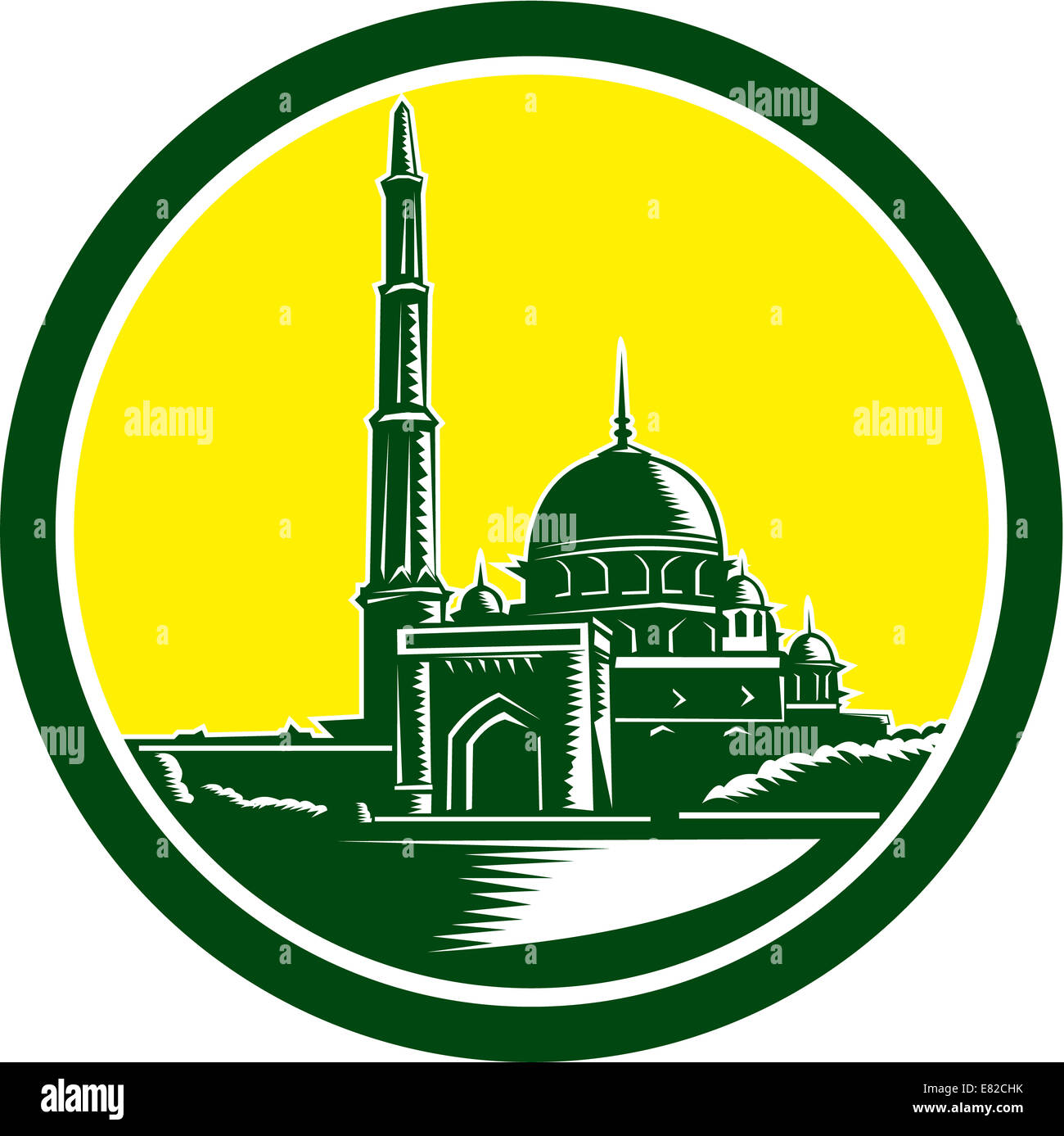 Illustration of the Putra Mosque, or Masjid Putra the principal mosque ...