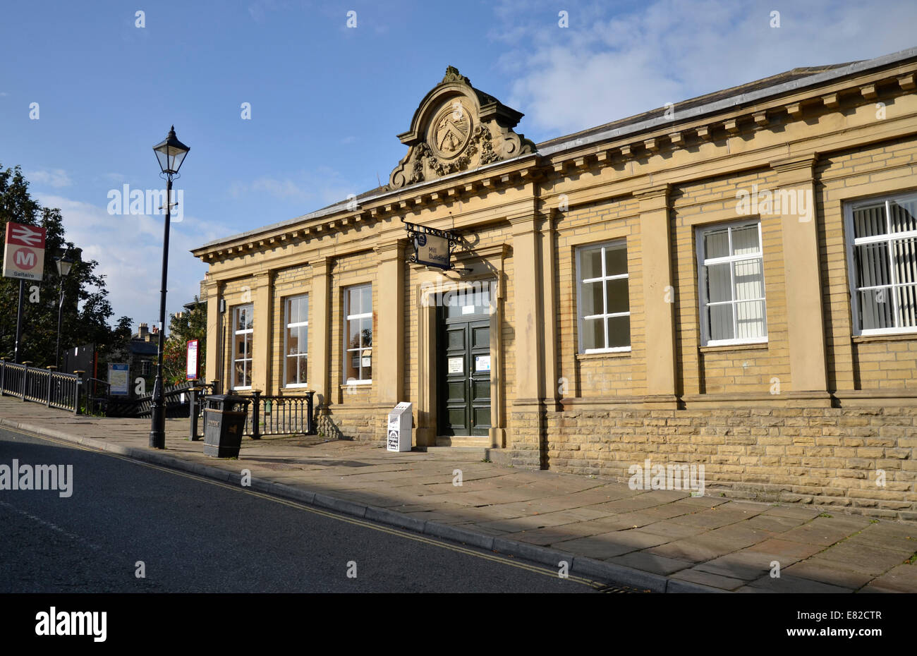 The railway station in the Saltaire model town in Shipley near Bradford ...