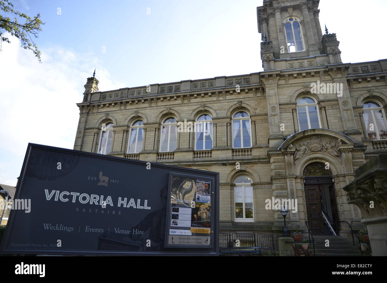 The Victoria Hall in the Saltaire model town in Shipley near Bradford ...