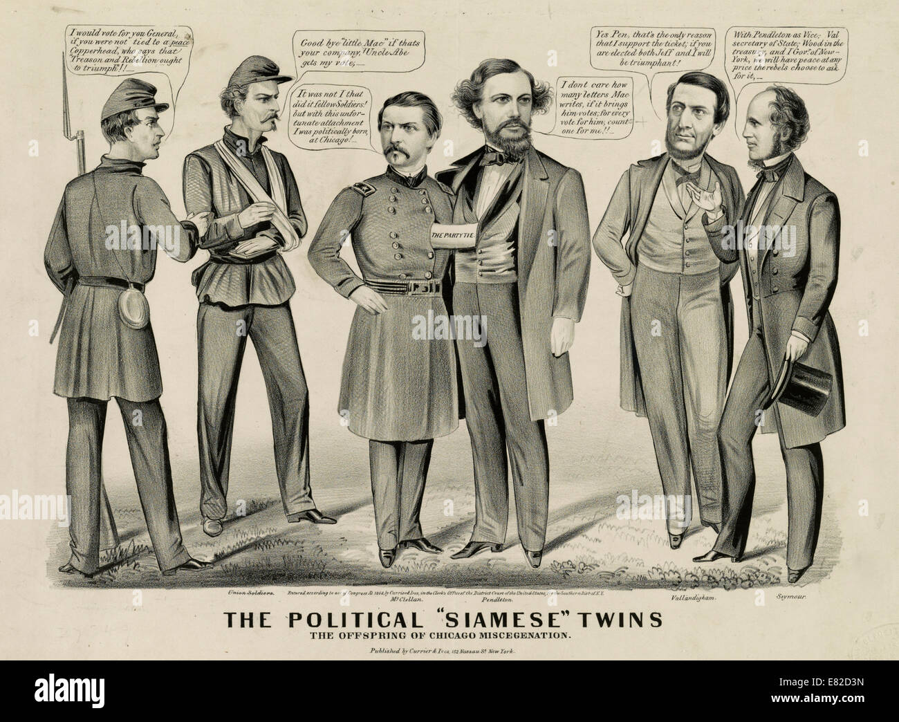 1864 Political cartoon skewers George B. McClellanand and George Hunt ...