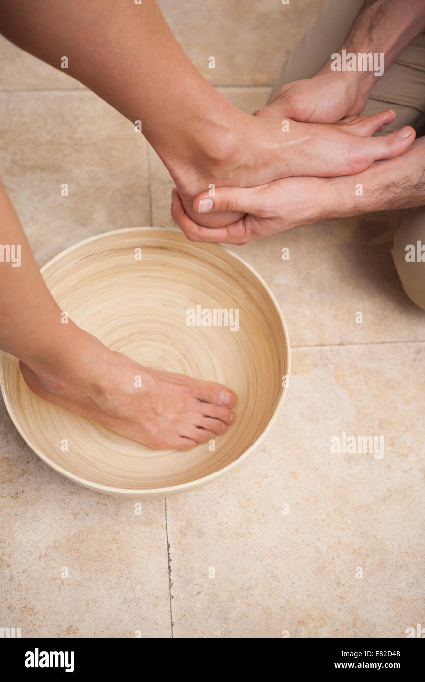 Man washing feet hi-res stock photography and images - Alamy