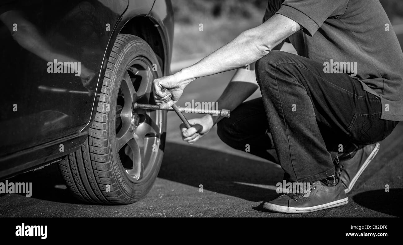 Spare wheel of a car Stock Photo - Alamy
