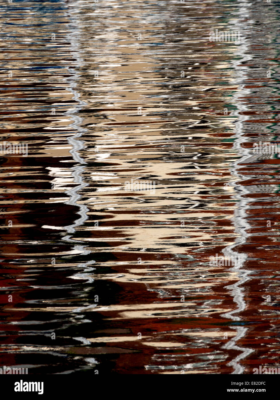 reflection of boat in water Stock Photo - Alamy