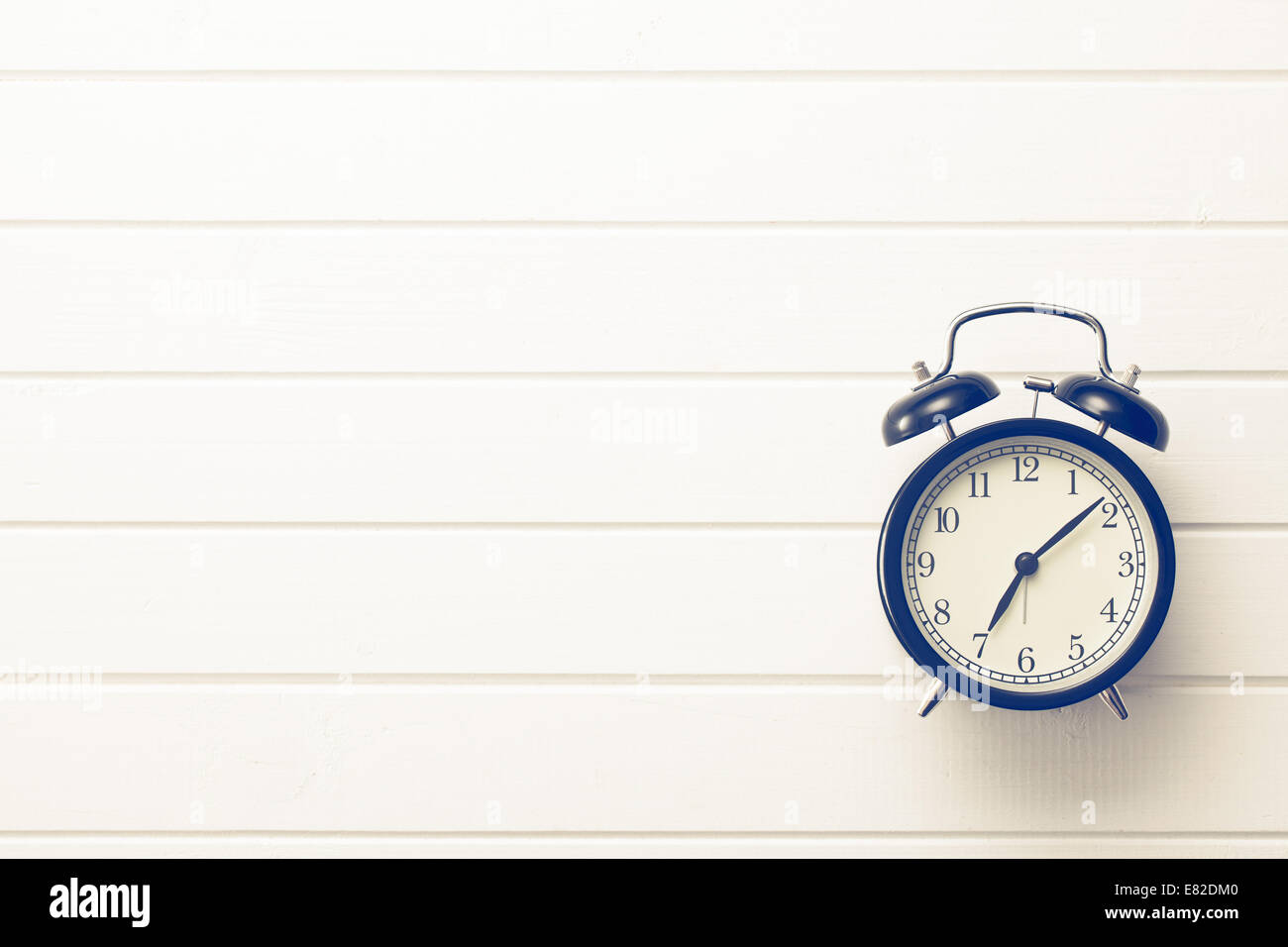 top view of analog retro alarm clock Stock Photo - Alamy