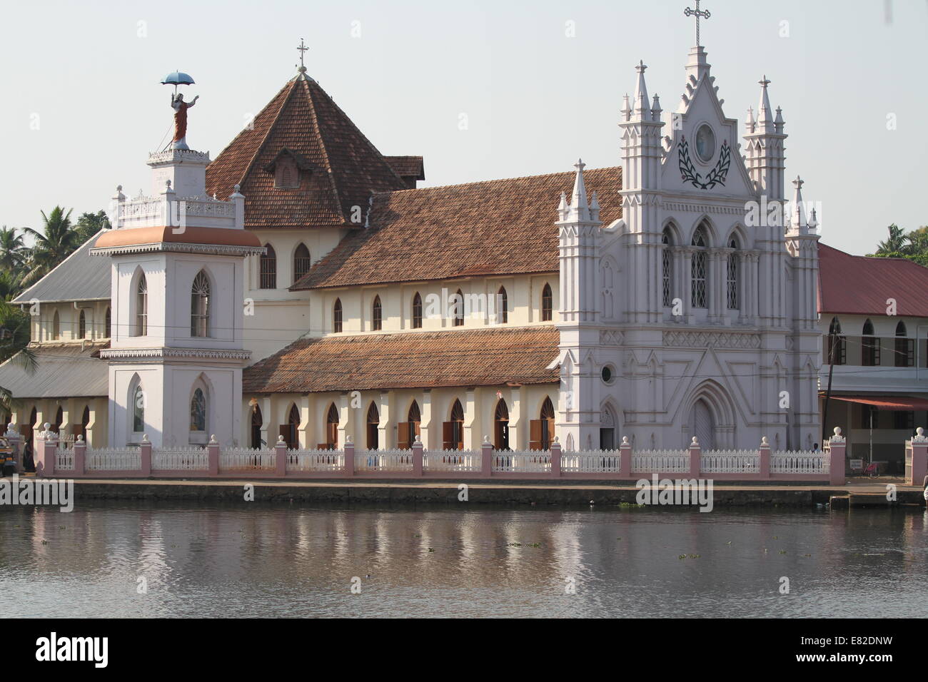 Beautiful Kerala Church in Alappuzha backwaters Stock Photo - Alamy