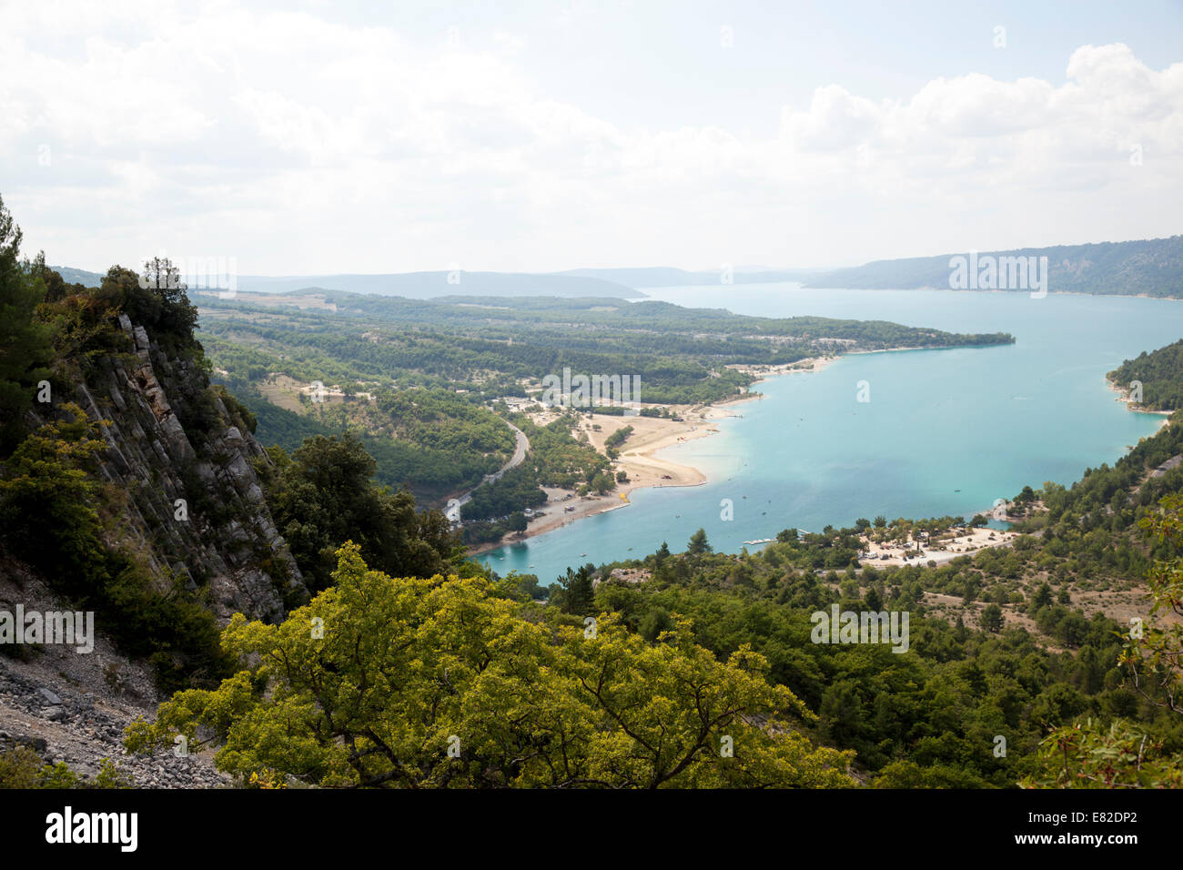 Lake Sainte Croix, at the gorges of the Verdon exit (France). Le lac de ...
