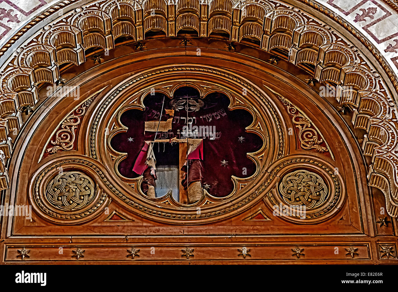 Interior details of an old synagogue in Timisoara, Romania Stock Photo ...