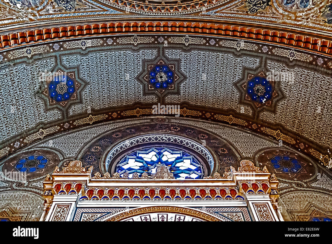 Interior details of an old synagogue in Timisoara, Romania Stock Photo ...