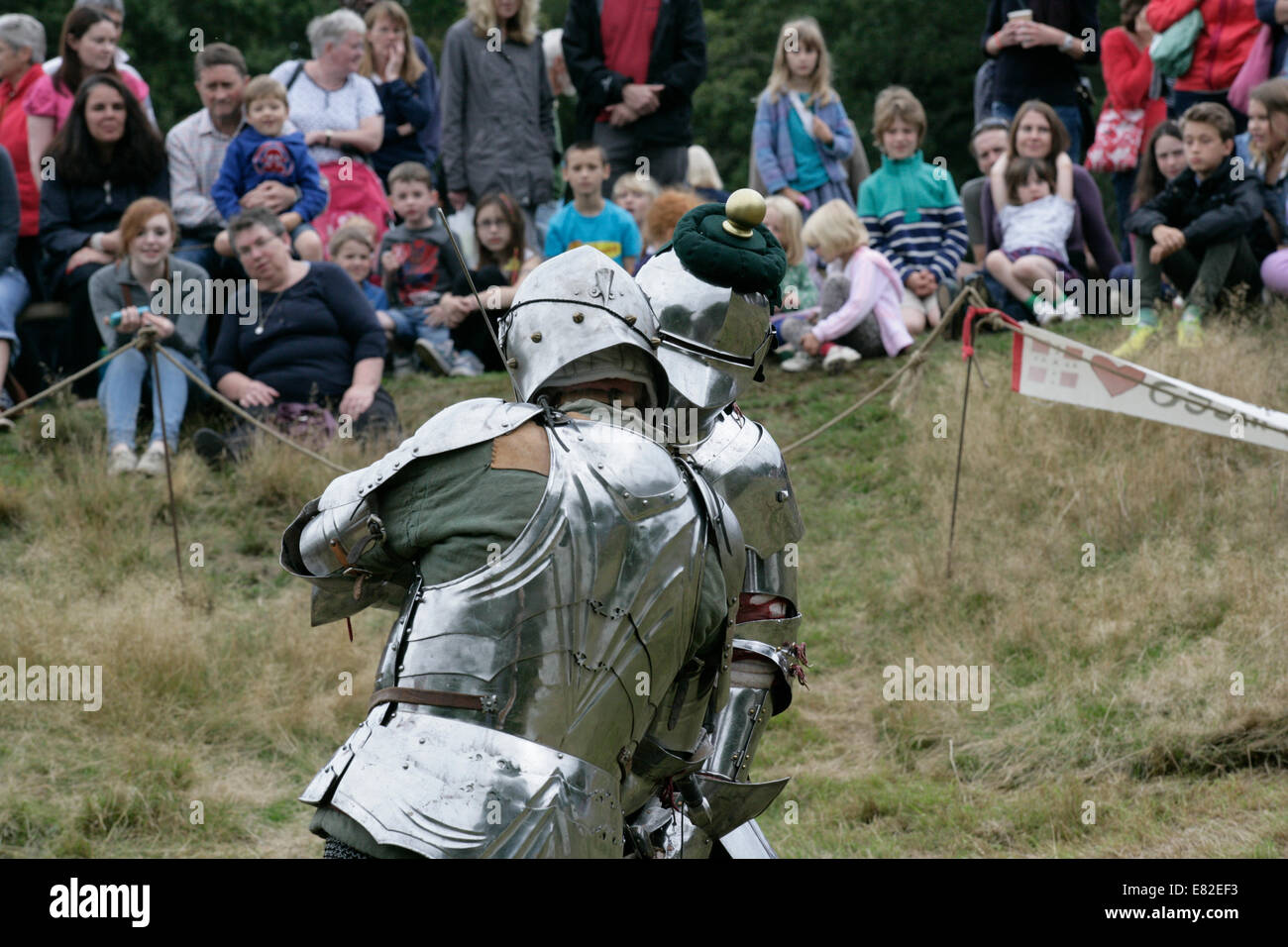 Medieval knights jousting Stock Photo - Alamy