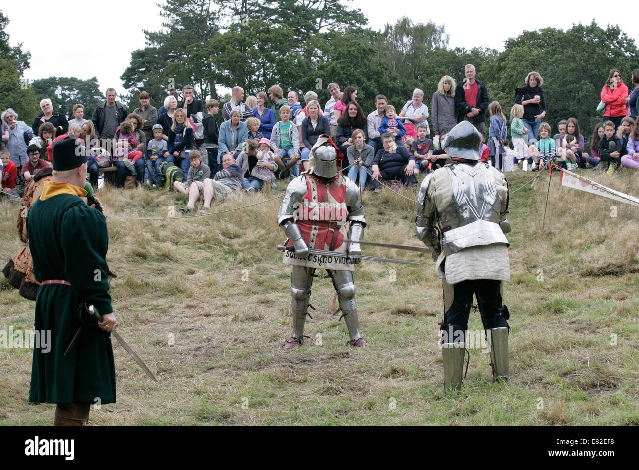 Medieval knights jousting Stock Photo - Alamy