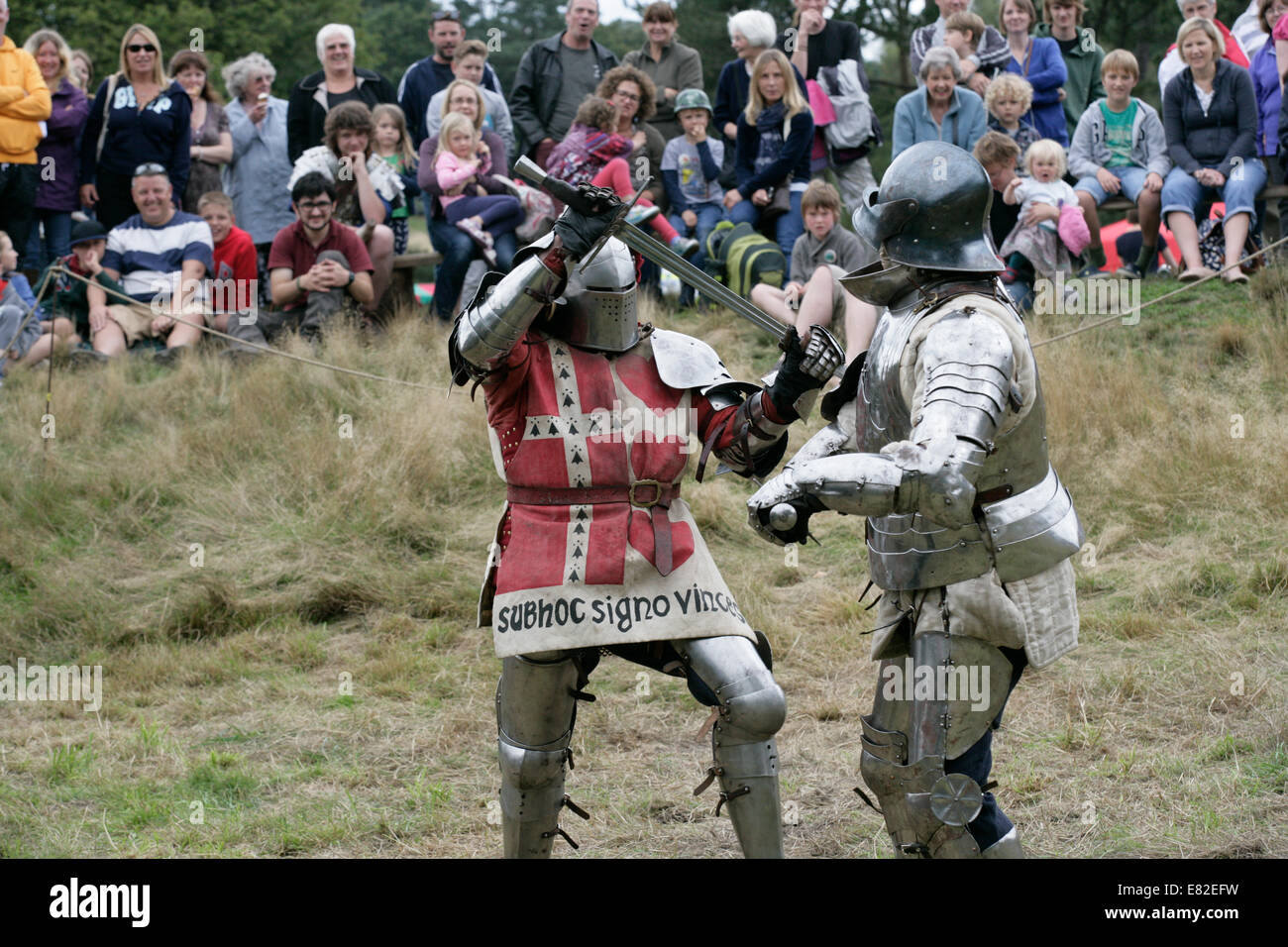 Medieval knights jousting Stock Photo - Alamy