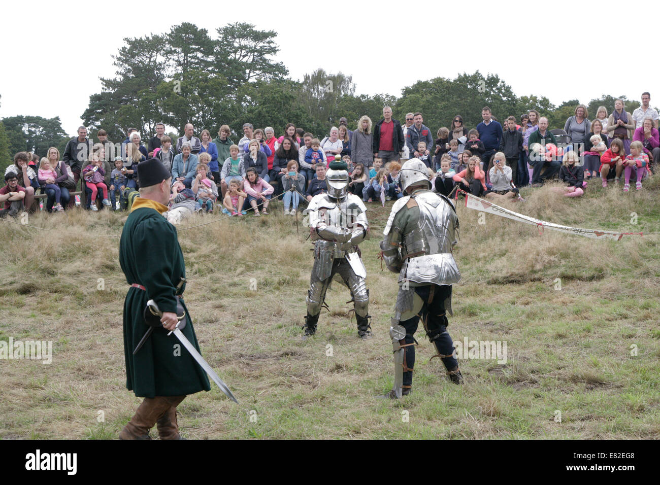 Medieval knights jousting Stock Photo - Alamy
