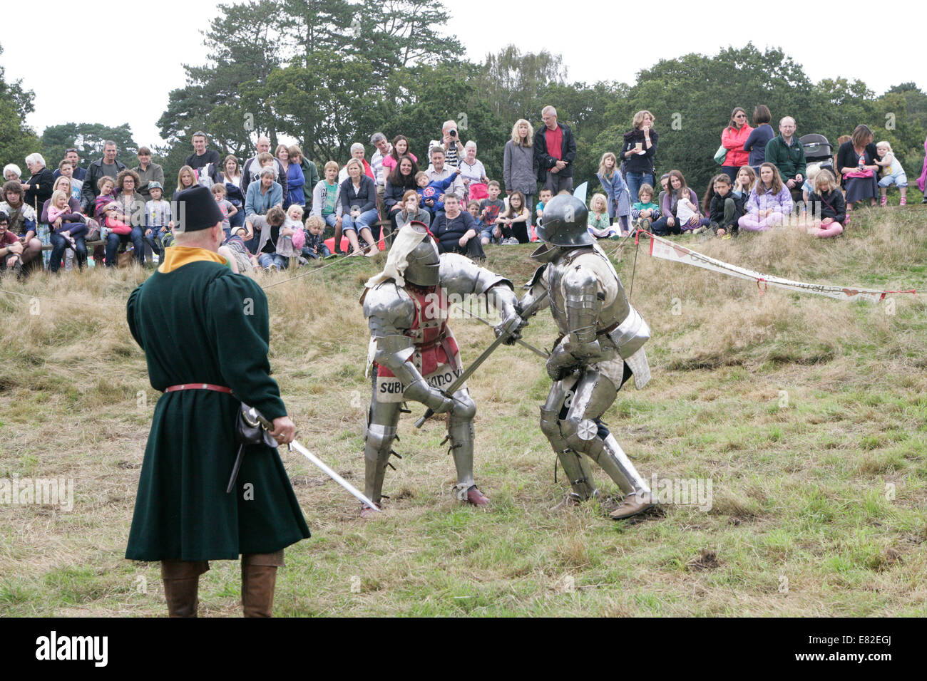 Medieval knights jousting Stock Photo - Alamy