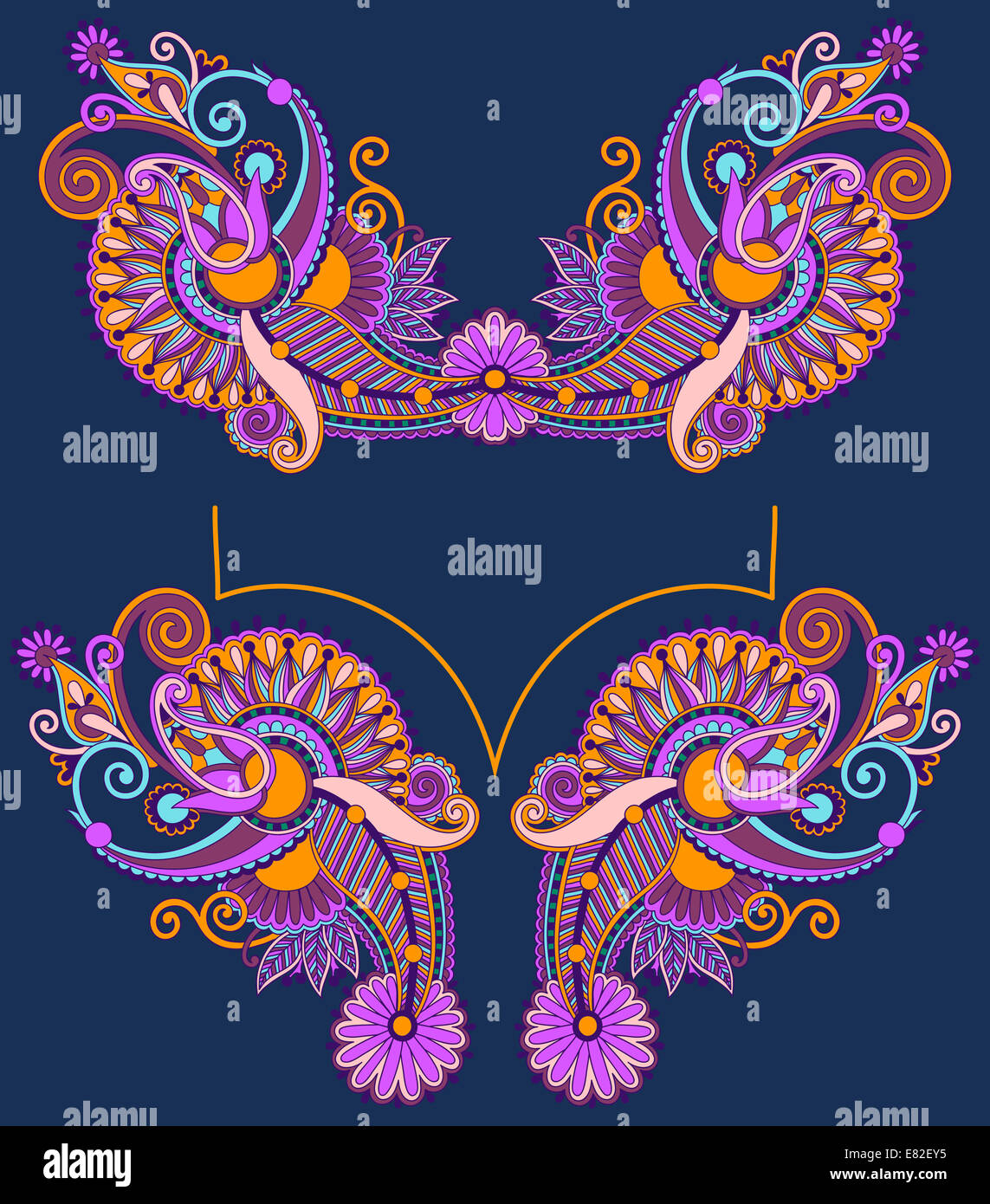 Neckline embroidery fashion Stock Photo - Alamy