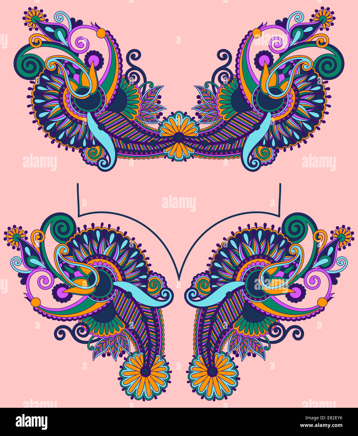 Neckline embroidery fashion Stock Photo - Alamy