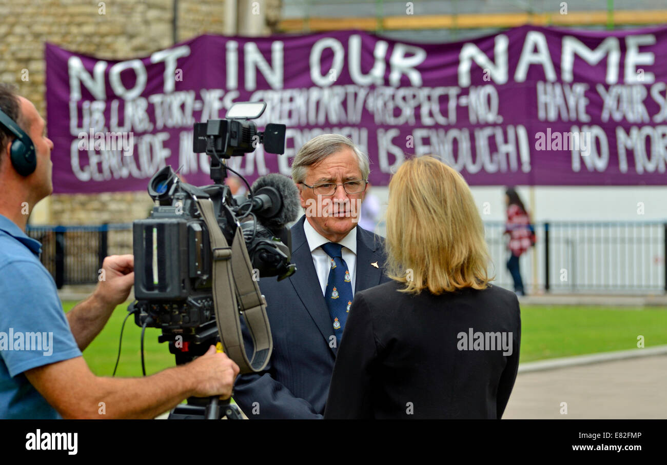Sir Gerald Howarth MP (Conservative, Aldershot) being interviewed ...