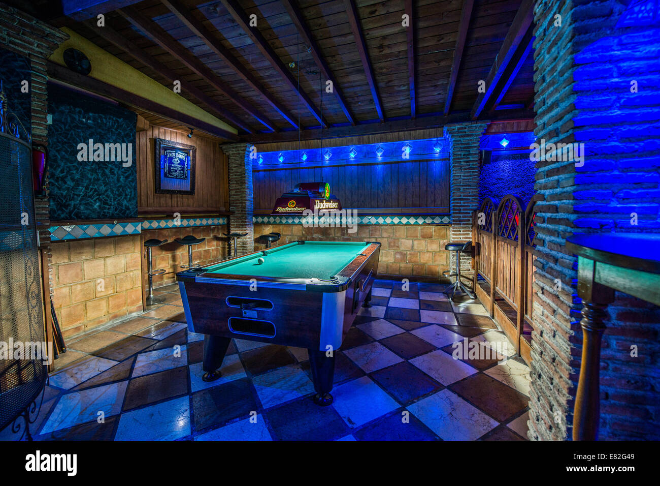 A pool in a nigh pub Stock Photo - Alamy