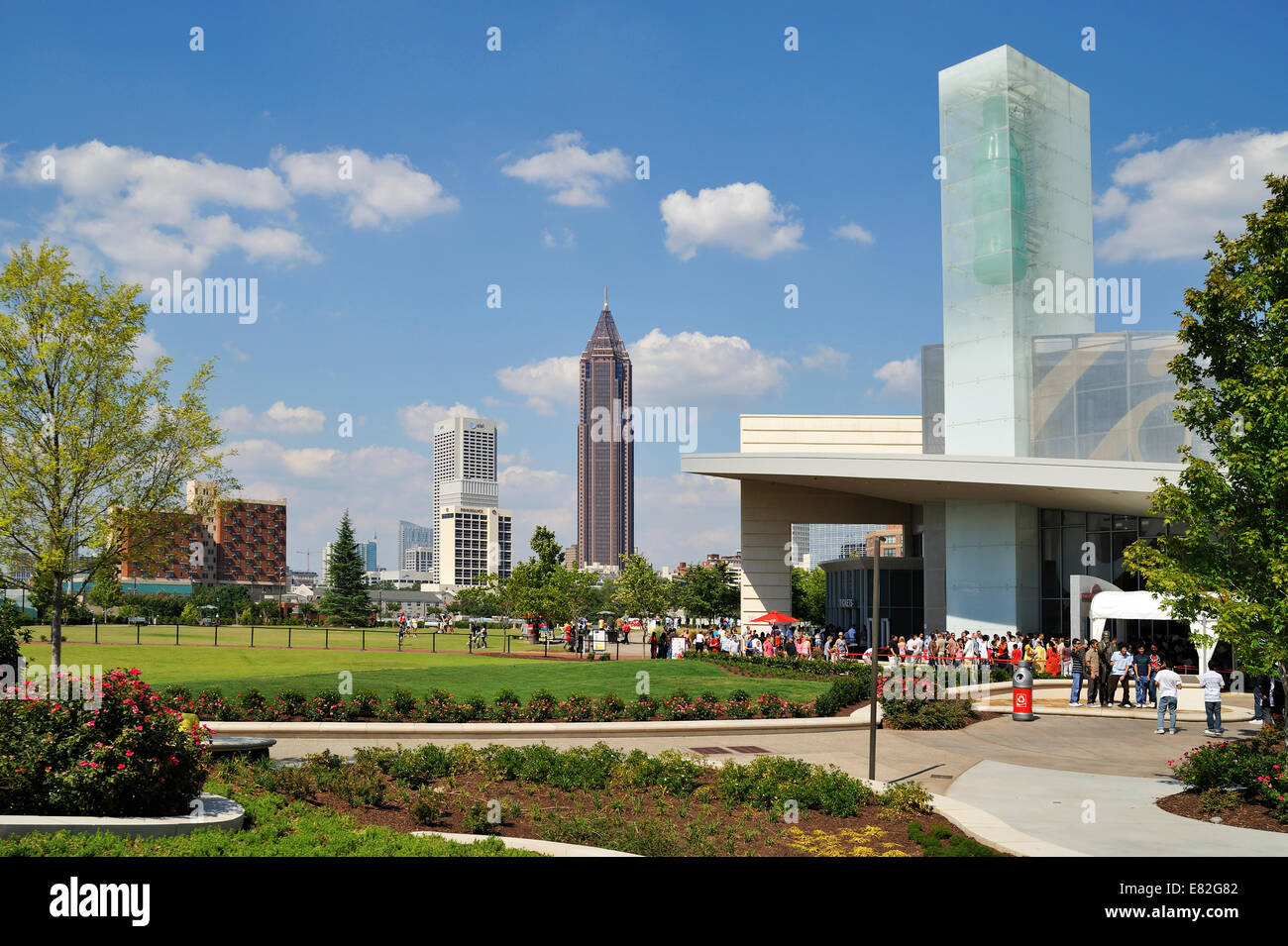 USA, Georgia, Atlanta, World of Coca-Cola with AT&T Midtown Center and ...